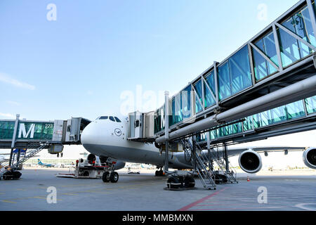 Jetty, Gangway, Step, Bridge, Entry, Exit, A 380-800, A380, Lufthansa ...