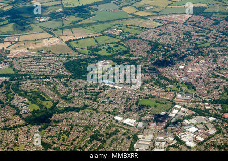 aerial view of Wokingham station and town centre Stock Photo - Alamy