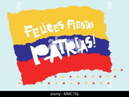 Colombia Independence Day Label Flat Cartoon Hand Drawn Templates ...