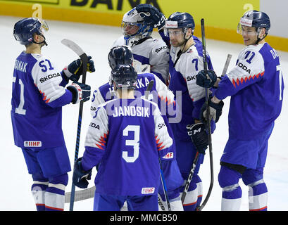 Kodan, Denmark. 10th May, 2018. Dmitrij Jaskin (CZE) celebrates goal ...