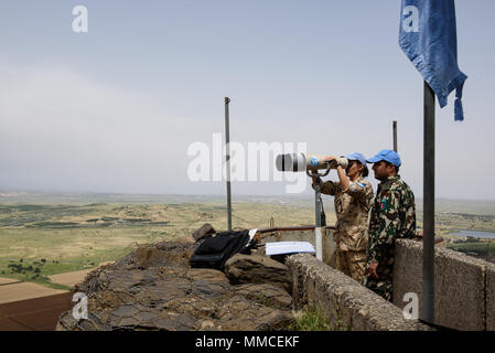 UN observation post at united nations buffer zone - green line in ...