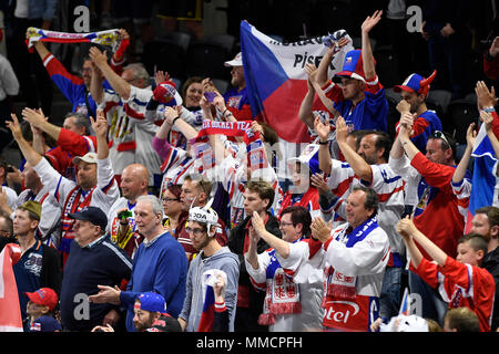 Kodan, Denmark. 10th May, 2018. Players of Czech national team hear ...