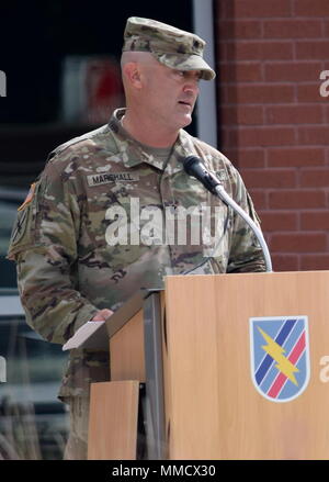 Lieutenant Colonel Kris Marshall, outgoing commander of the 177th ...