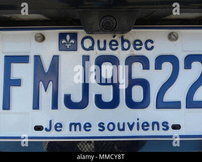 Quebec license plate Stock Photo - Alamy