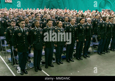 Soldiers recite the Creed of the Noncommissioned Officer in formation ...