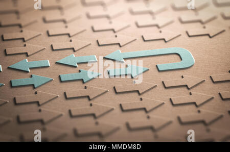 Many arrows pointing in one directions with one big arrow in opposite ...