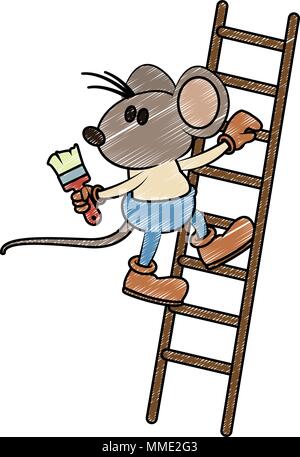 Worker mouse up the stairs Stock Vector Image & Art - Alamy