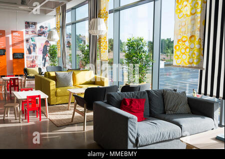 An interior display in IKEA's 21st UK store in Exeter, Devon Stock ...