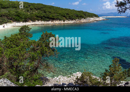 Seascape of Emblisi Fiskardo Beach, Kefalonia, Ionian islands, Greece ...