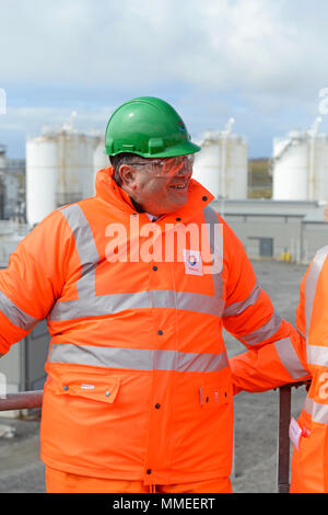 Patrick Pouyanné Total CEO visiting the Total gas plant in the Shetland ...