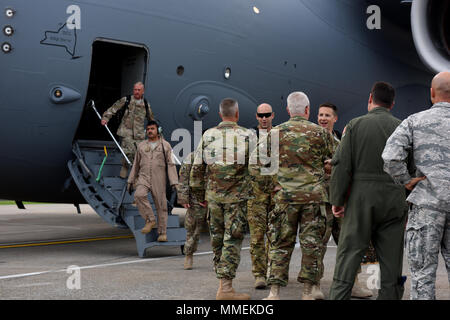 Airmen from the 193rd Special Operations Squadron, speak with State ...