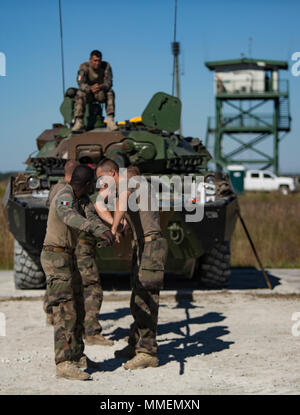 An armored vehicle developed by French company Arquus, at Eurosatory ...