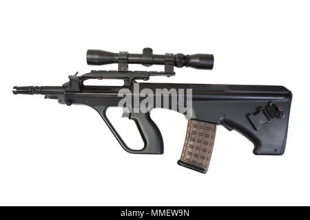 steyr aug assault rifle isolated on a white background Stock Photo - Alamy