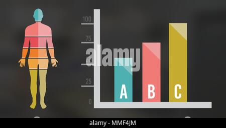 Human body chart and hospital room transition Stock Photo - Alamy