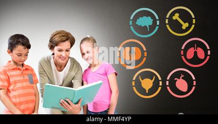 Human Body education organs icons Stock Photo - Alamy