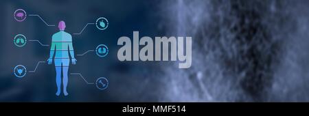 Human Body Chart and blue background Stock Photo - Alamy