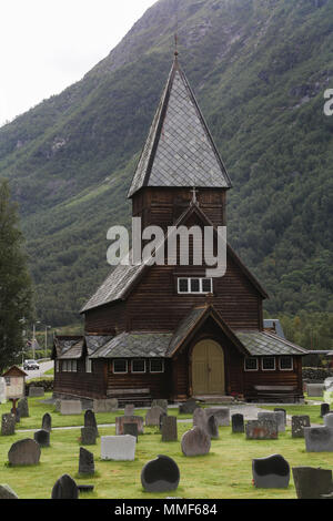 The 13th century old Roldal Stave Church (Roldal stavkyrke Stock Photo ...