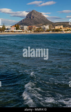 A view of the magnificent Mount Montgo, located in Javea in Spain. It ...