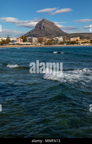 A view of the magnificent Mount Montgo, located in Javea in Spain. It ...