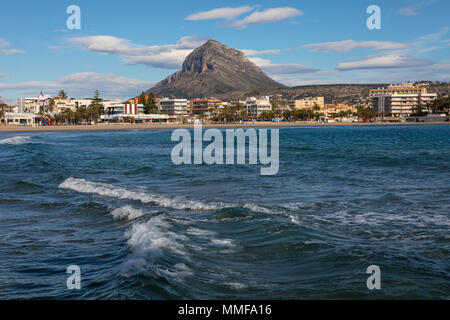 A view of the magnificent Mount Montgo, located in Javea in Spain. It ...