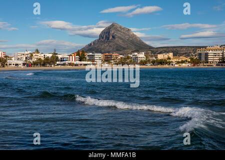 A view of the magnificent Mount Montgo, located in Javea in Spain. It ...