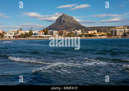 A view of the magnificent Mount Montgo, located in Javea in Spain. It ...