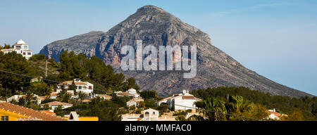 A view of the magnificent Mount Montgo, located in Javea in Spain. It ...