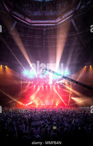 Concert in the closed hall with a picture on TV Stock Photo - Alamy