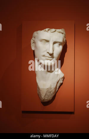 Apollo, or David, detail of the head, sculpture by Michelangelo ...