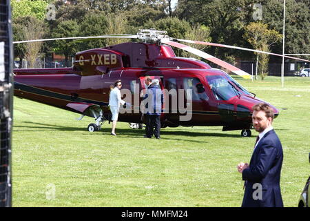 Portsmouth, UK. 11th May 2018. Princess Anne and the Queen's helicopter ...