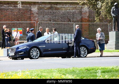Portsmouth, UK. 11th May 2018. Princess Anne and the Queen's helicopter ...