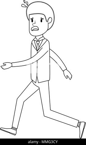 businessman sad running avatar character vector illustration design ...