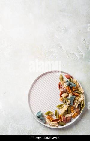 raw spelt flour assorted colorful pasta Stock Photo - Alamy