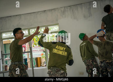 A Philippine Army engineer with 522nd Engineering Construction ...