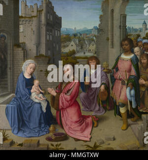 Gerard David, Adoration of the Kings (Adoration of the Magi), painting in oil on oak, circa 1515 ...