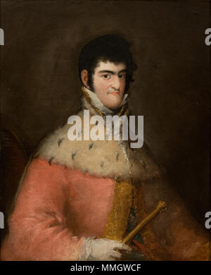 . Español: Retrato de Fernando VII, dibujo a lápiz sobre papel, 10,8 x ...
