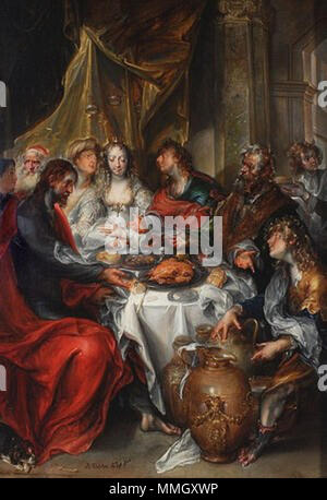 'Wedding at Cana' by Simon de Vos is a significant depiction of the biblical miracle where Jesus ...