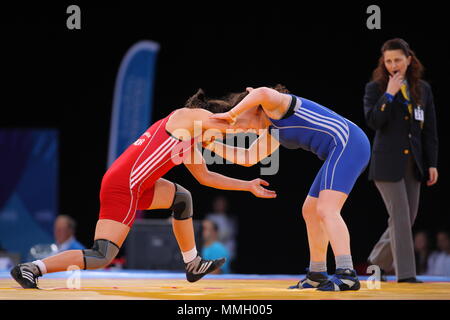 Maja Erlandsen vs Chloe Spiteri compete at the Women's Greco Roman ...