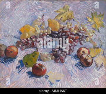 Grapes, Lemons, Pears, and Apples. Vincent van Gogh. 1887 Stock Photo ...