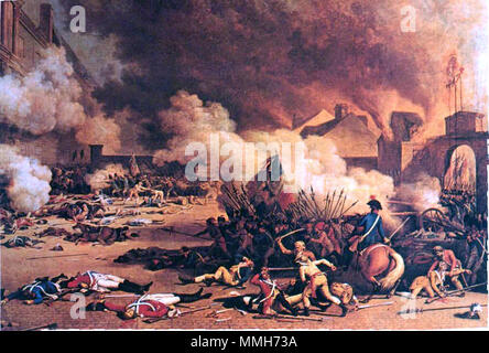 Depiction of the storming of the Tuileries Palace on 10 August 1792 ...