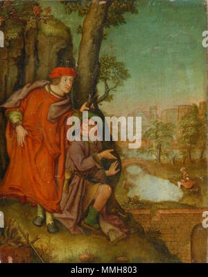 Susannah and the Elders, painting in tempera on panel by Master of ...
