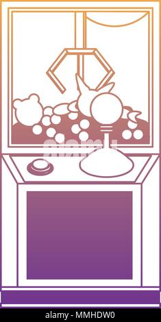 claw arcade machine icon over white background, vector illustration ...
