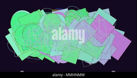 Modern geometrical ellipse & square box background pattern abstract ...