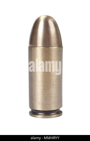 a very small caliber bullet isolated over a white background Stock ...