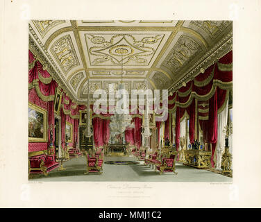 The 'Crimson Drawing Room' at Carlton House, as depicted in this ...