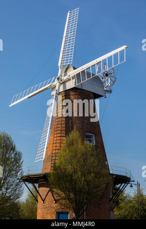 A view of the historic Rayleigh Windmill, located in the market town of ...