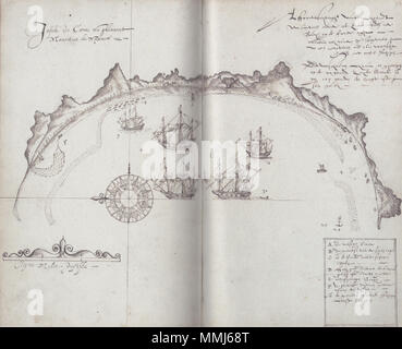 . Nederlands: Kaart van de baai en het eiland van Arguin. Oppervlakte ...
