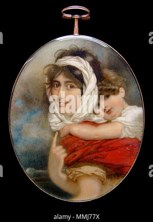 A portrait of Ann and William M'peace Thackeray at age 2, painted by ...