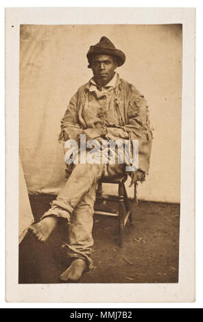 . Civil War CDV of Gordon (slave) at the Baton Rouge Union camp during ...