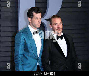 Mark Ronson, Diplo attending the Vanity Fair Oscar Party held in ...